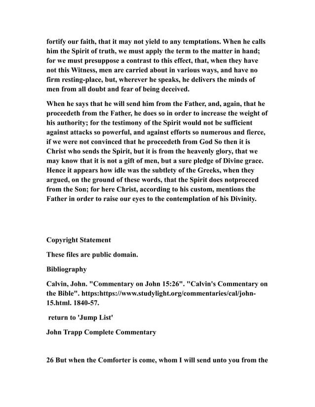 The holy spirit testifies about jesus | PDF