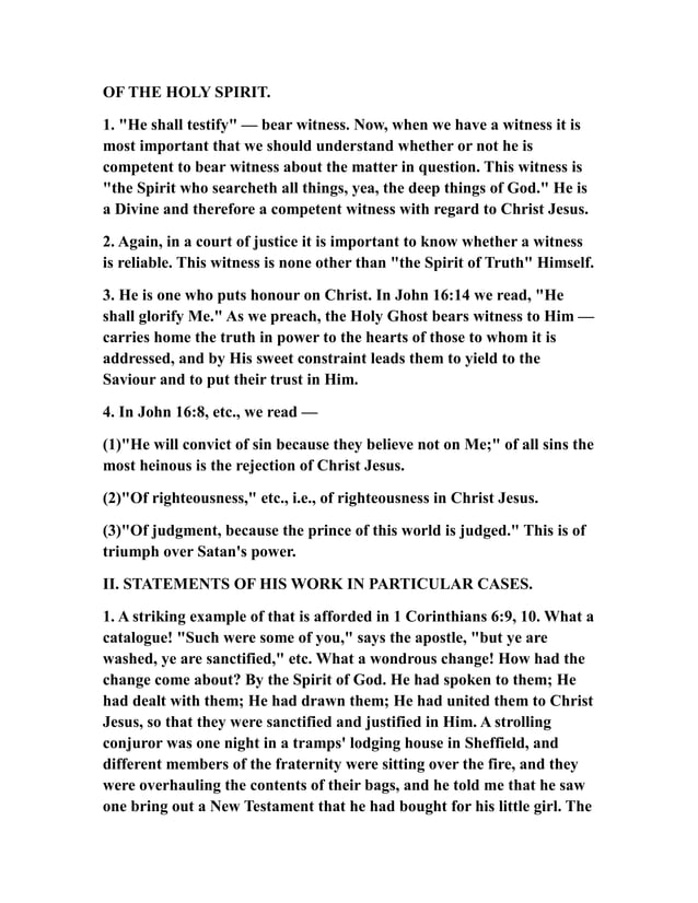 The holy spirit testifies about jesus | RTF | Spirituality | Religion ...