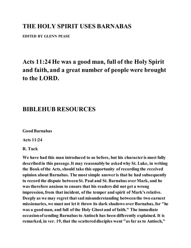 The holy spirit uses barnabas | DOCX