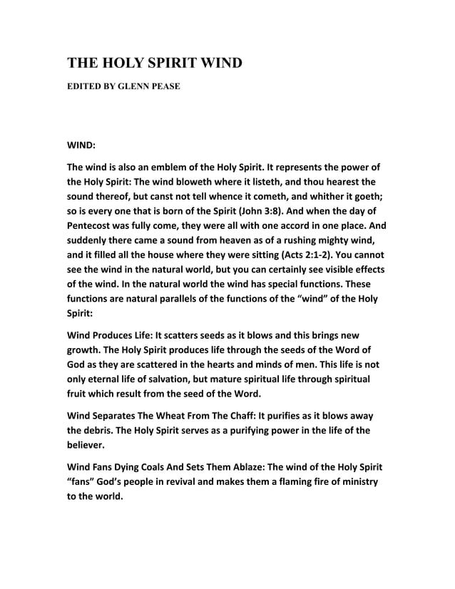The holy spirit wind | PDF