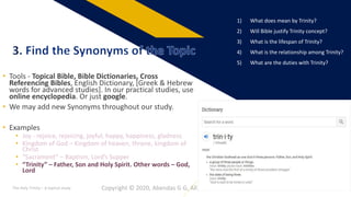 Doctrine of The Holy Trinity - A topical study | PPTX