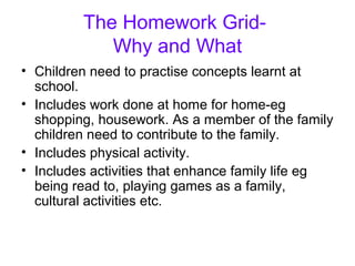 The Homework Grid | PPT