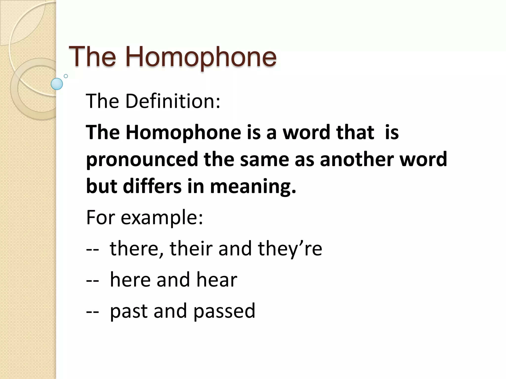 The homophone | PPTX