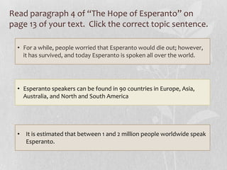 The Hope of Esperanto | PPTX | Poetry | Books and Literature