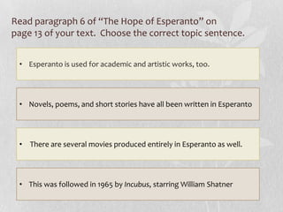 The Hope of Esperanto | PPTX | Poetry | Books and Literature