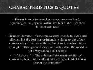 The Horror Genre - English Language | PPTX