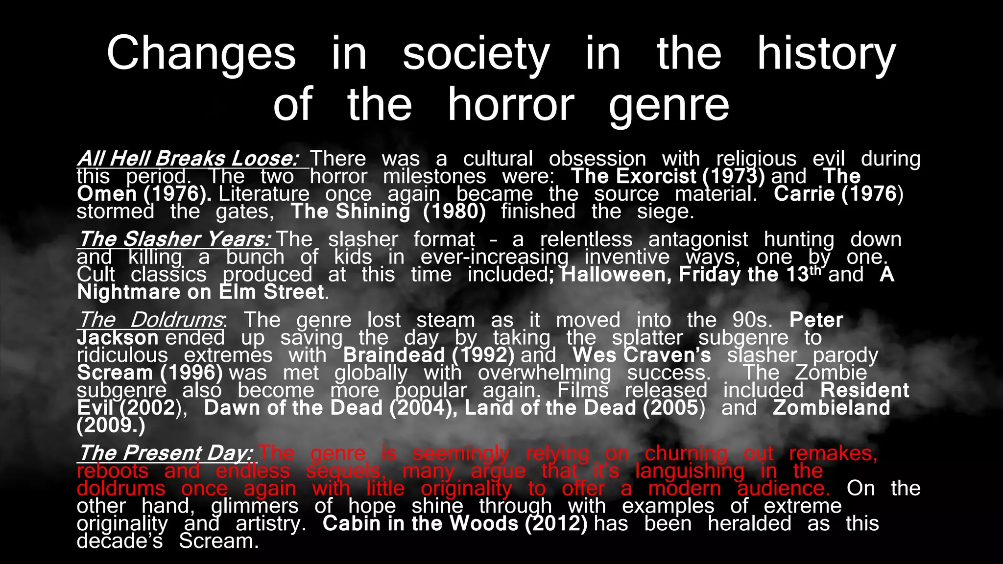 The Horror Genre | PPTX