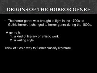 The horror genre 7th grade | PPT