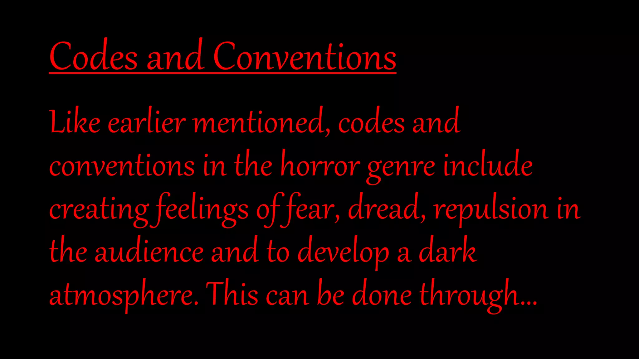 The horror genre | PPTX