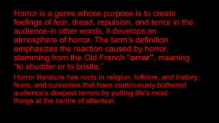 The horror genre | PPTX