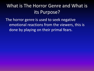 The Horror Genre | PPTX | Horror | Genres