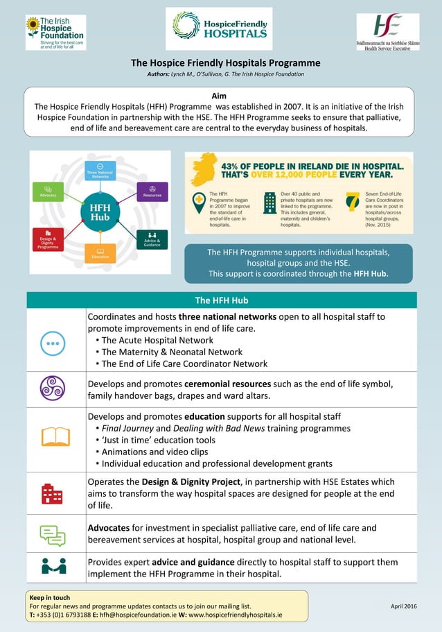 'The Hospice Friendly Hospitals Programme' (Poster at 2016 HFH ...
