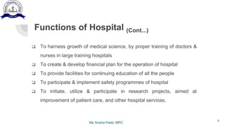 The hospital and its functions | PPTX