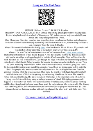 The Hot Zone Essay | PDF