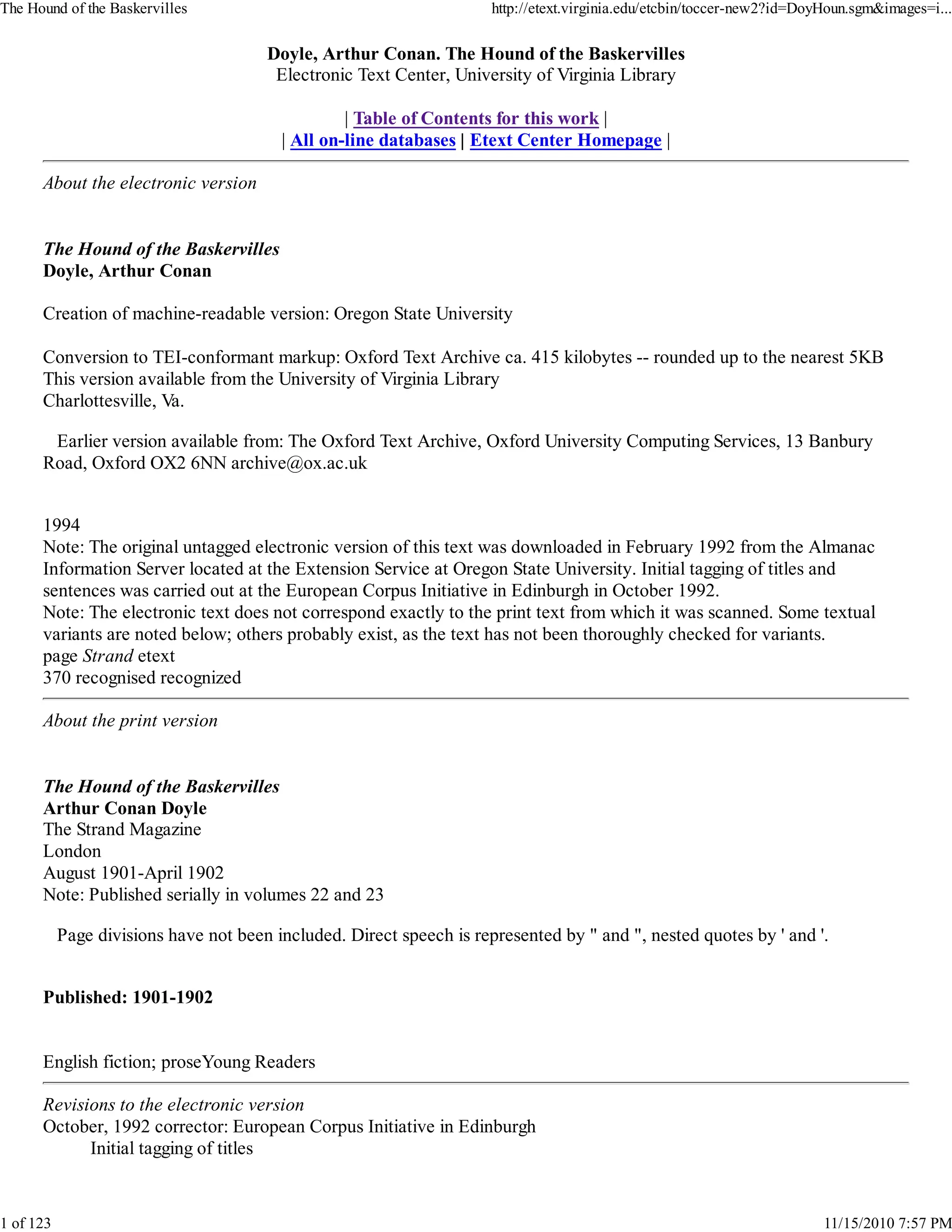 The Hound Of The Baskervilles | PDF