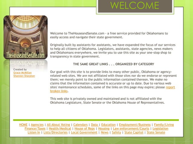 TheHouseandSenate.com - Oklahoma state government transparency site | PPTX