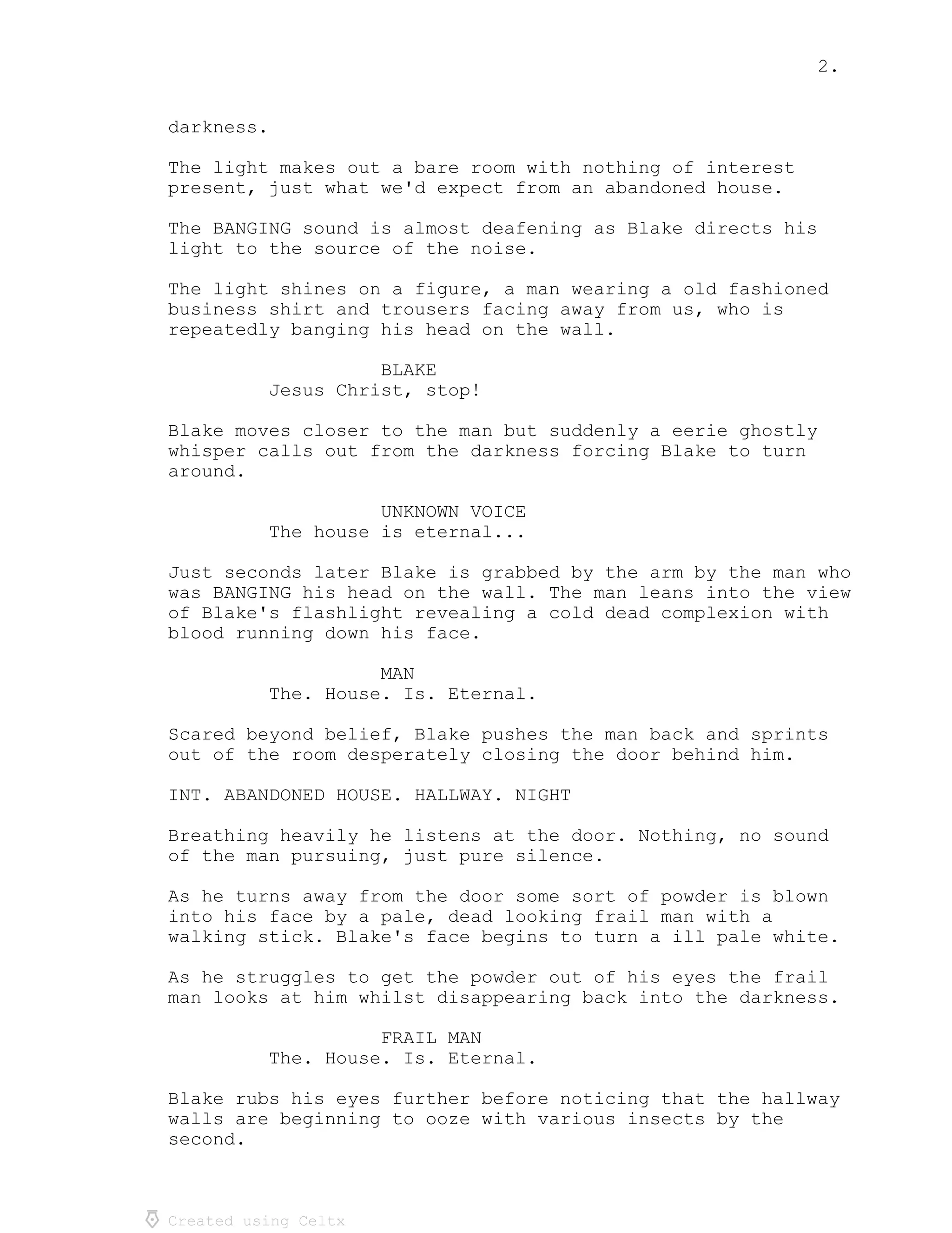The House is Eternal (short film script assignment) | PDF