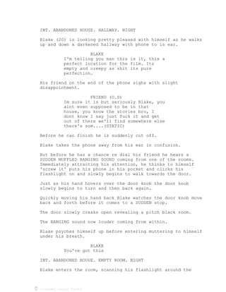The House is Eternal (short film script assignment) | PDF