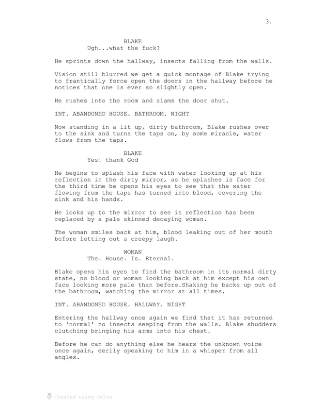 The House is Eternal (short film script assignment) | PDF