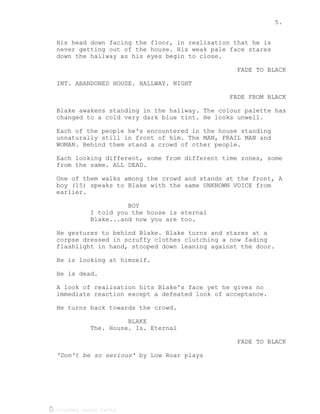 The House is Eternal (short film script assignment) | PDF