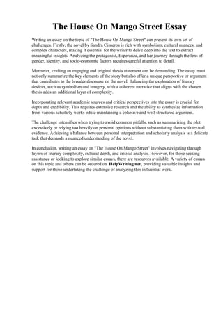 The House On Mango Street Essay.pdf