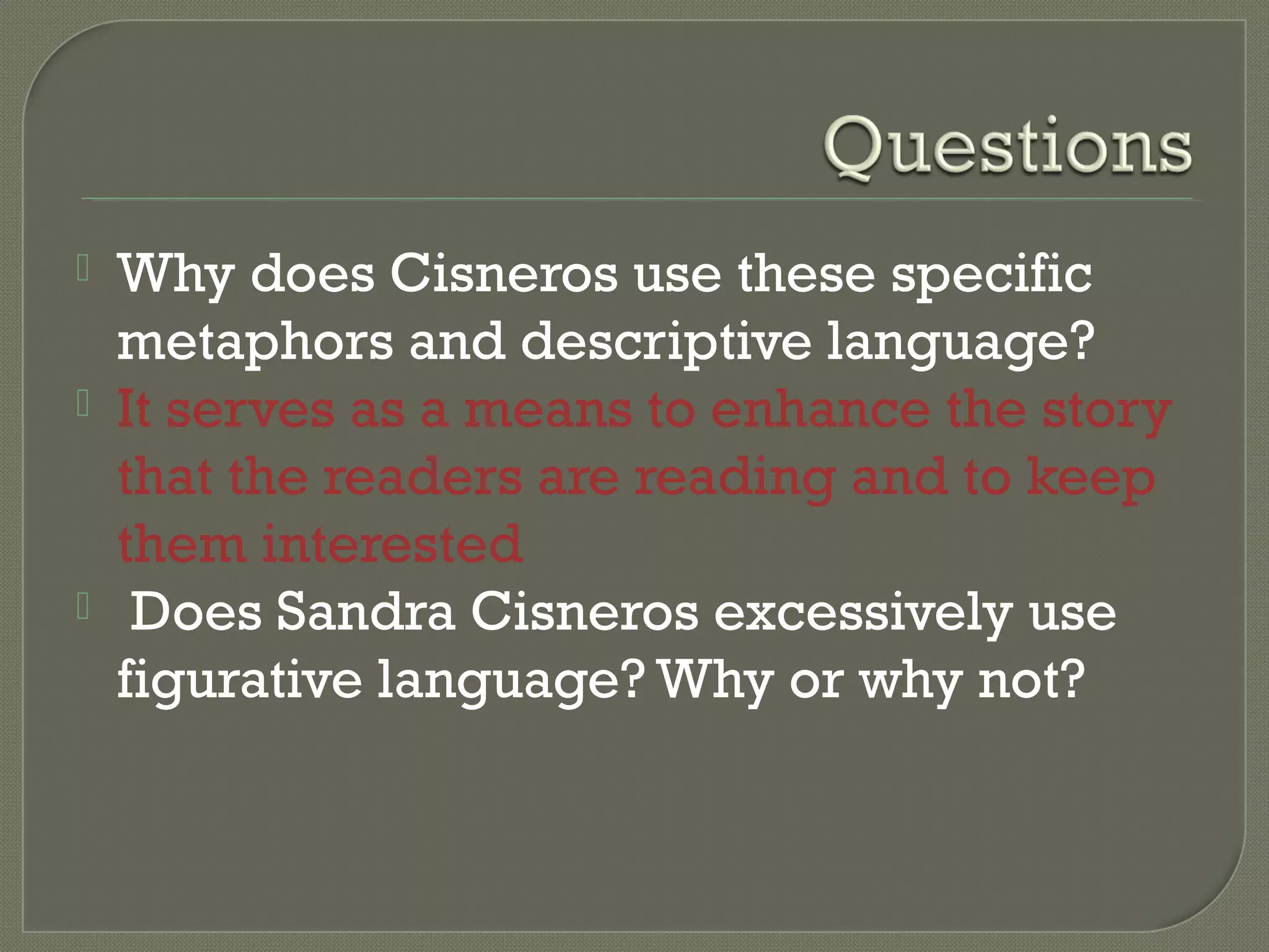 The House on Mango Street figurative language | PPT