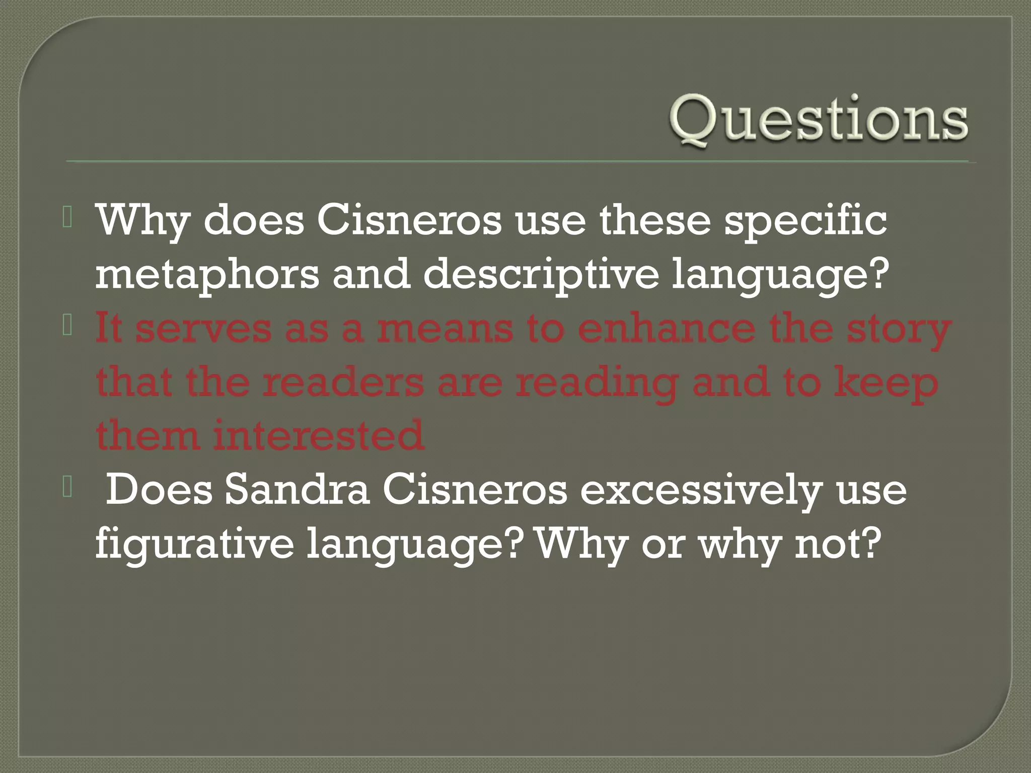 The House on Mango Street figurative language | PPT