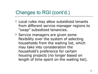 Introduction to the Ontario Housing Services Act | PPT