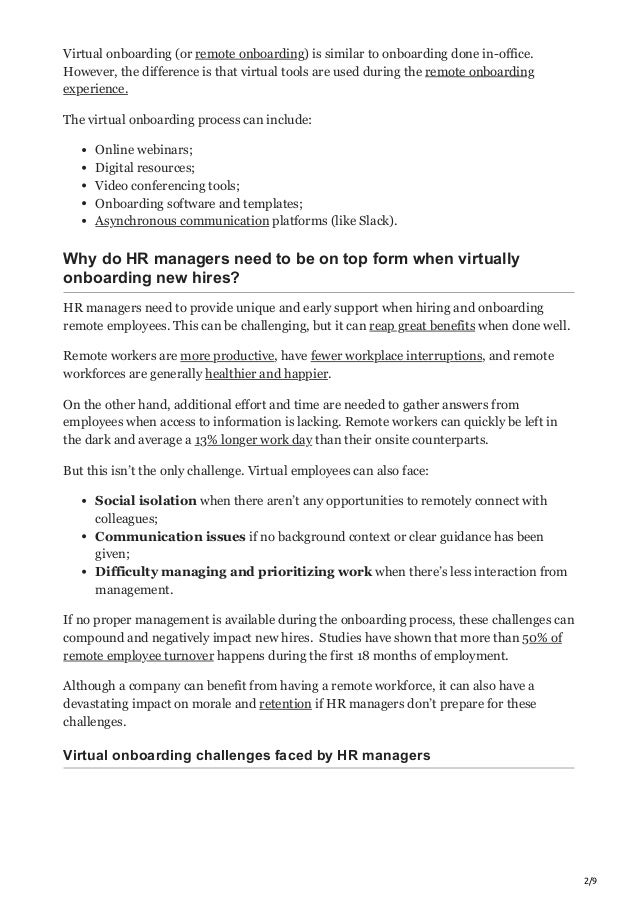 The HR Manager’s Complete Guide to Virtual Onboarding | PDF