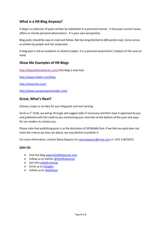 The HR Observer - Contribution Guidelines | PDF