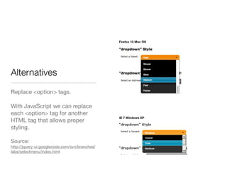 The HTML select tag styling challenge | PPT