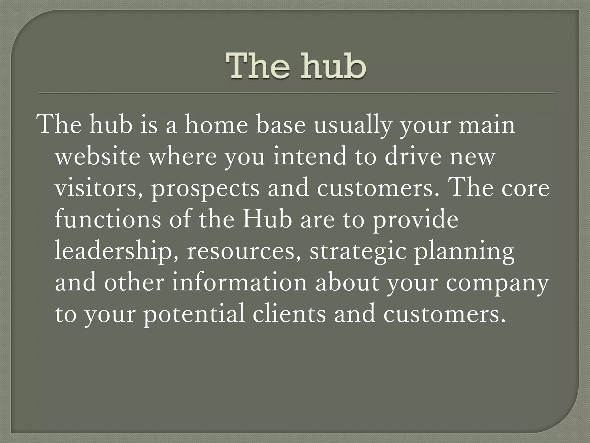 The hub and spokes model | PDF