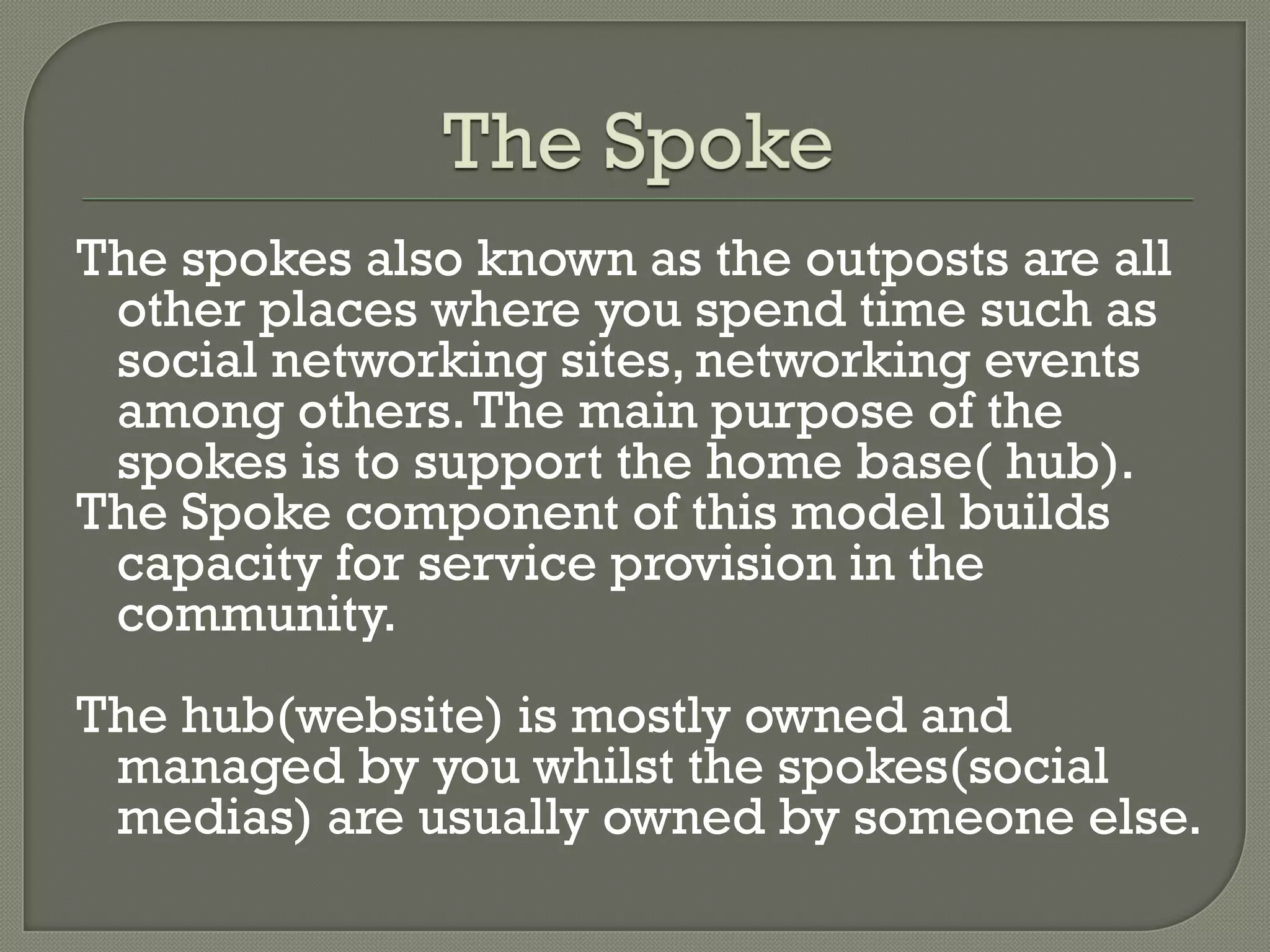 The hub and spokes model | PDF