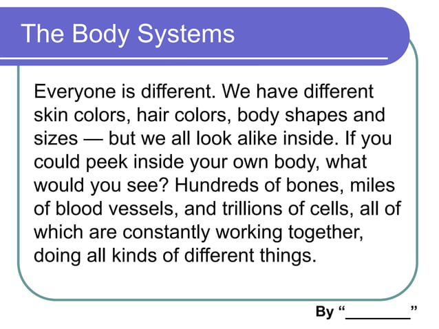 The human body systems for kids (year 6 - revision) | PPT