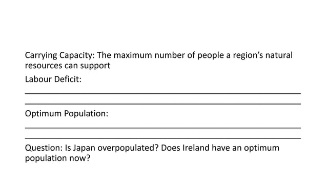 Population and Overpopulation - Leaving Cert Geography | PPTX