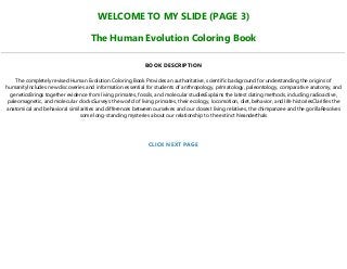 ~>Free Download The Human Evolution Coloring Book Full-Online