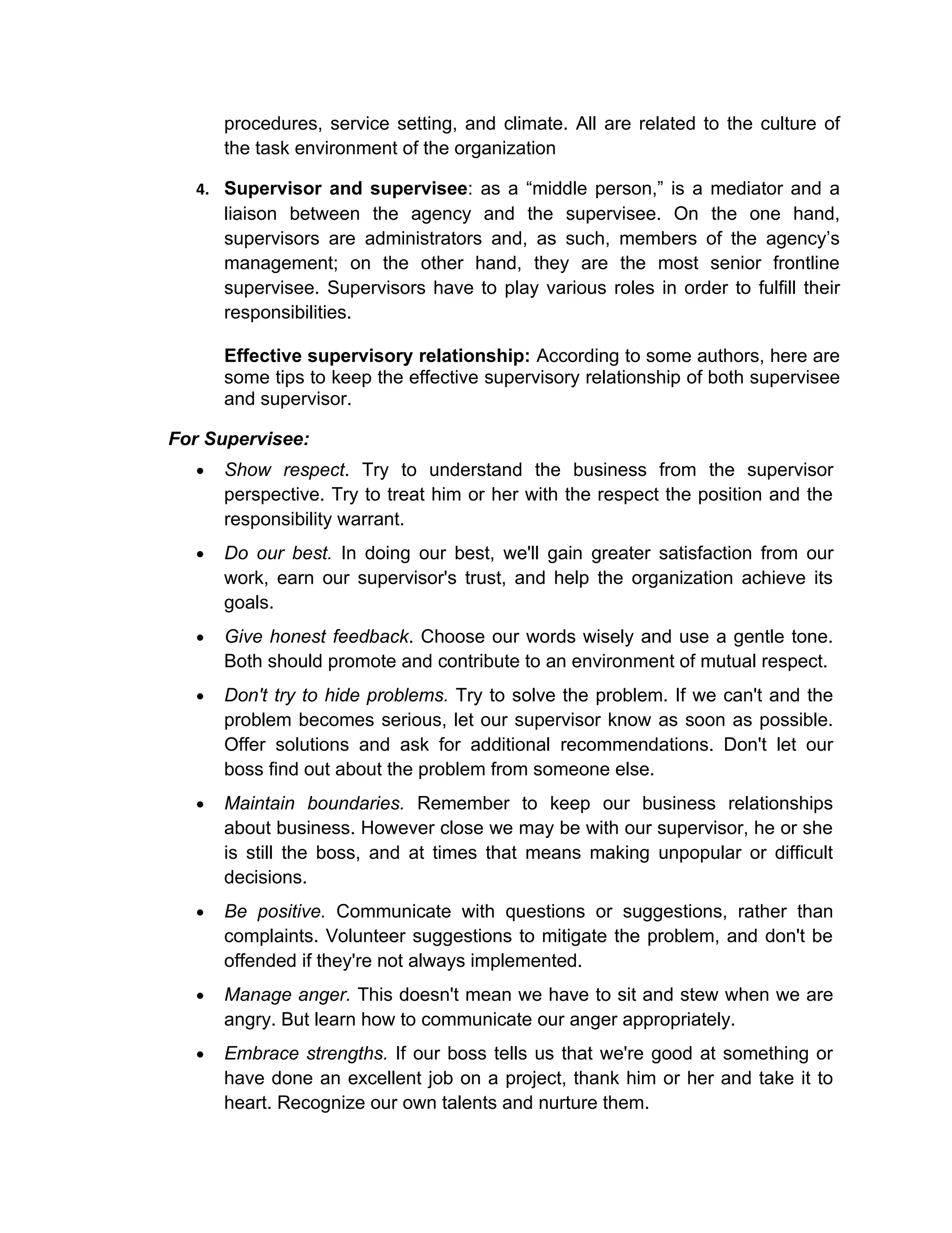 The human factor of supervision dynamics | DOC