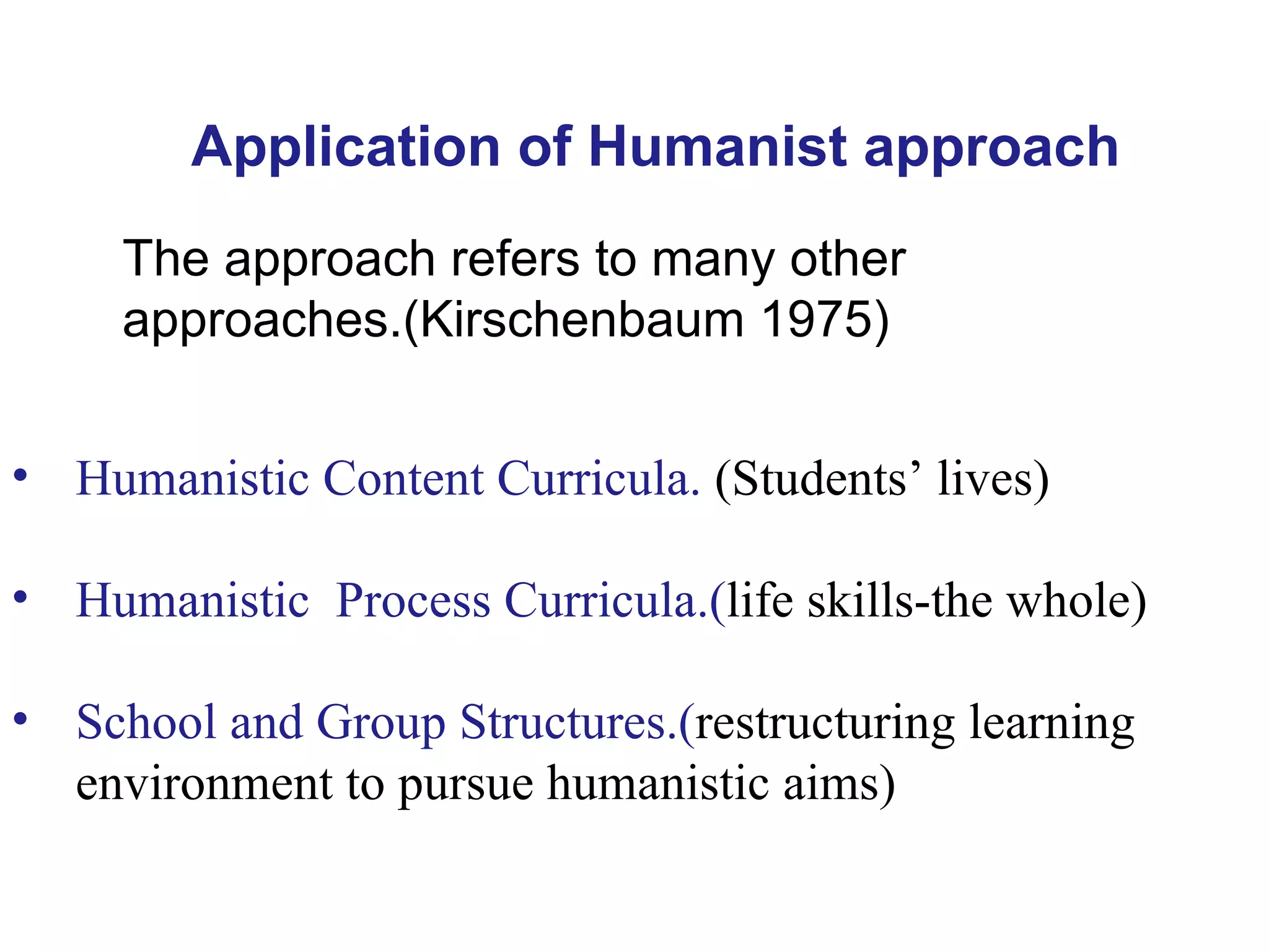 The humanistic approach | PPT