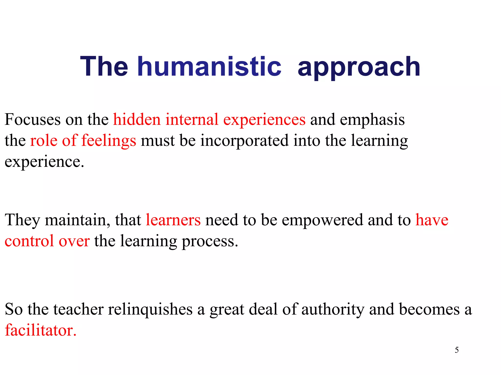 The humanistic approach | PPT