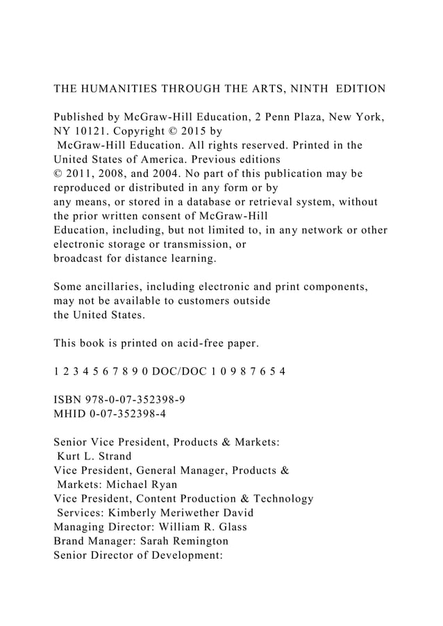 THE HUMANITIES THROUGH THE ARTS mar23984_fm_i-xx.i.docx