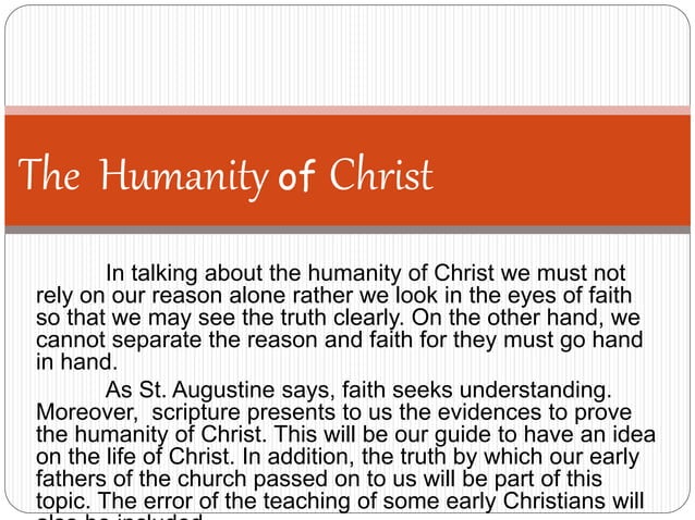 The Humanity of Christ | PPTX