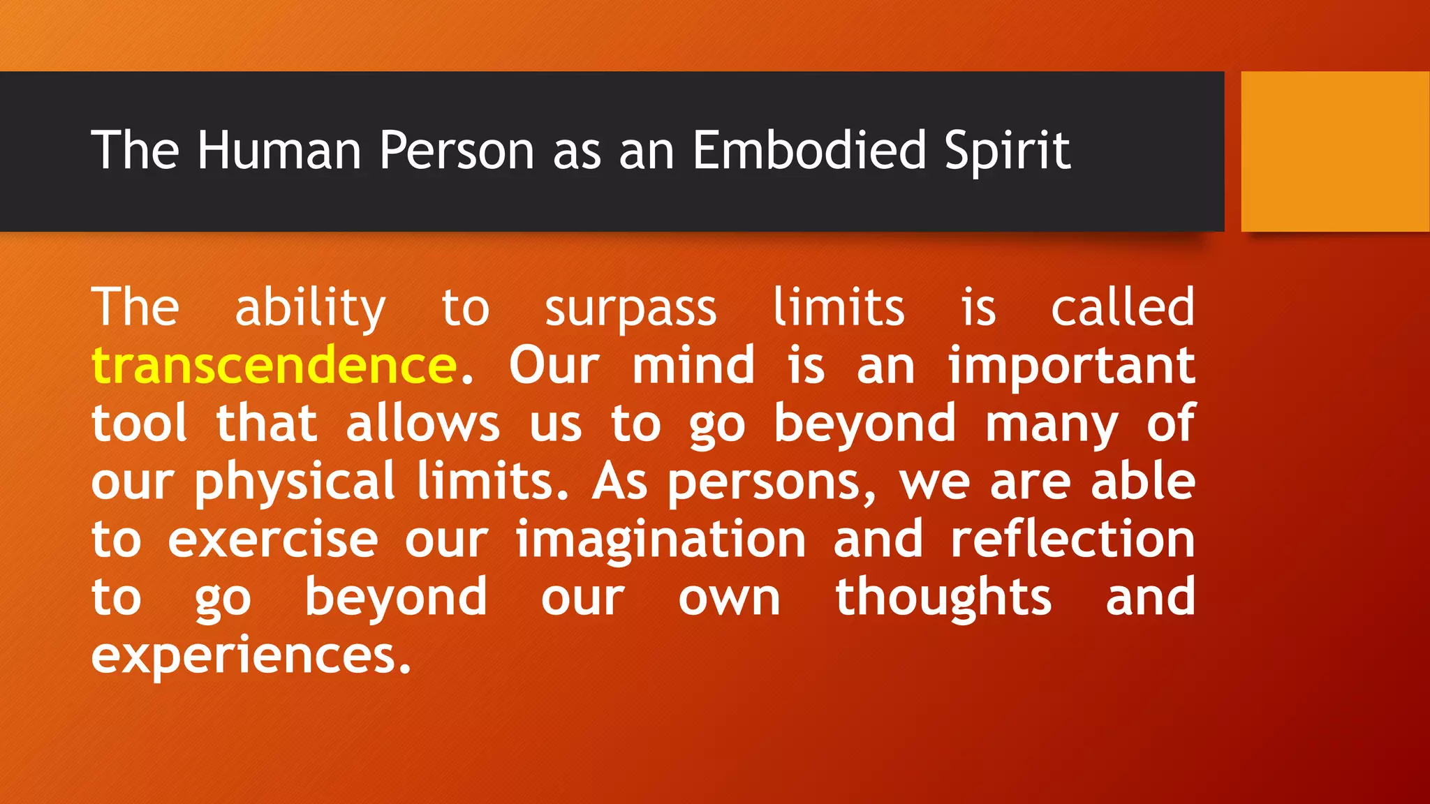 The Human Person as an Embodied Spirit | PPTX