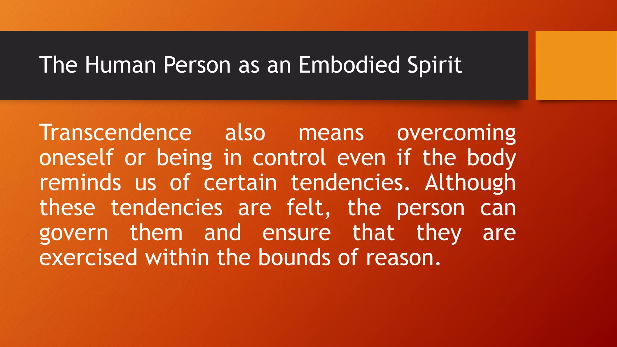 The Human Person as an Embodied Spirit | PPTX