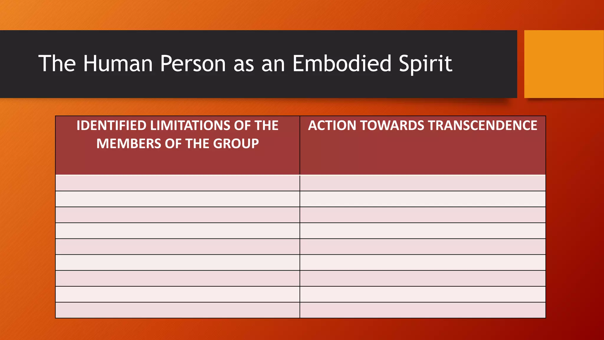The Human Person as an Embodied Spirit | PPTX