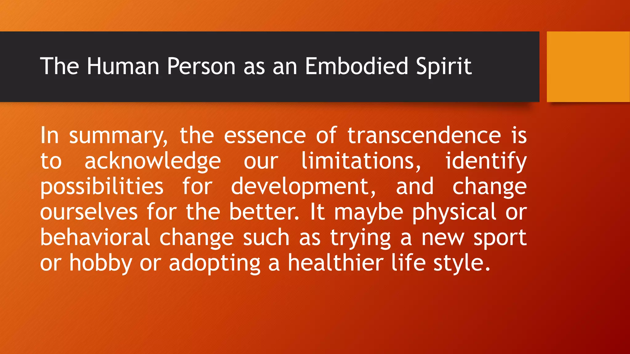The Human Person as an Embodied Spirit | PPTX