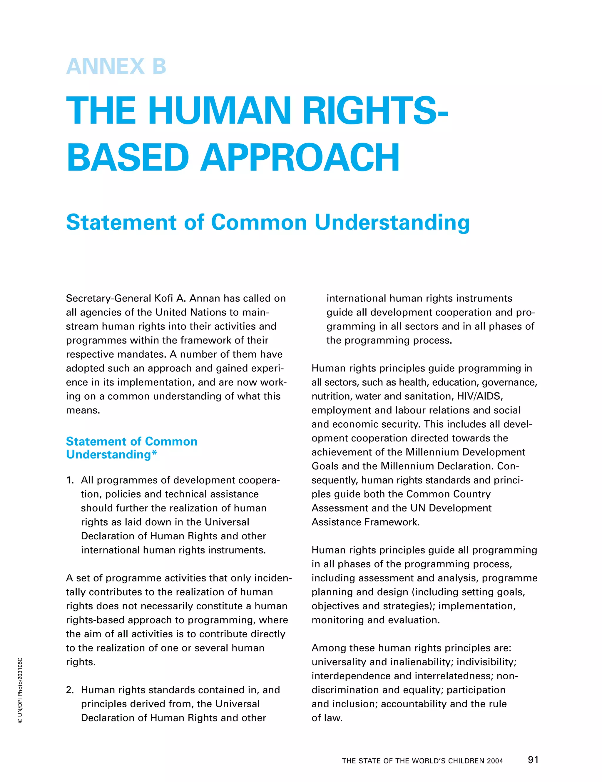 The Human Rights Based Approach Of The UN | PDF