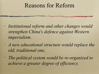 The hundred days reforms | PPT