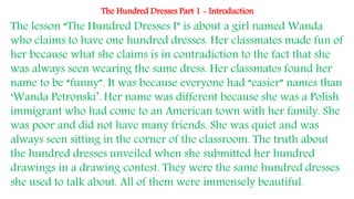 The hundred dresses | PPTX