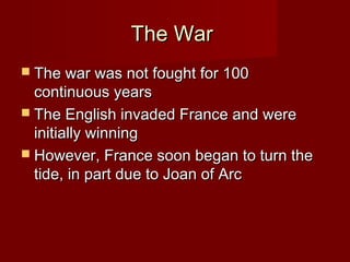 The hundred years_war_presentation | PPT | Death, Injury, or Military ...