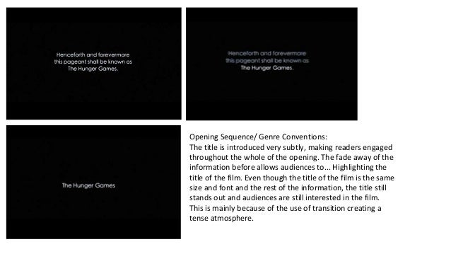 The hunger games opening sequence analysis - Lauren Mo